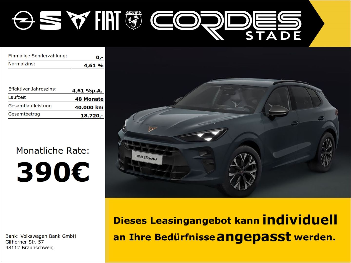 Cupra Terramar CUPRA DSG LED Carplay u.v.m 390 € ohne ab 390,00 Euro ...